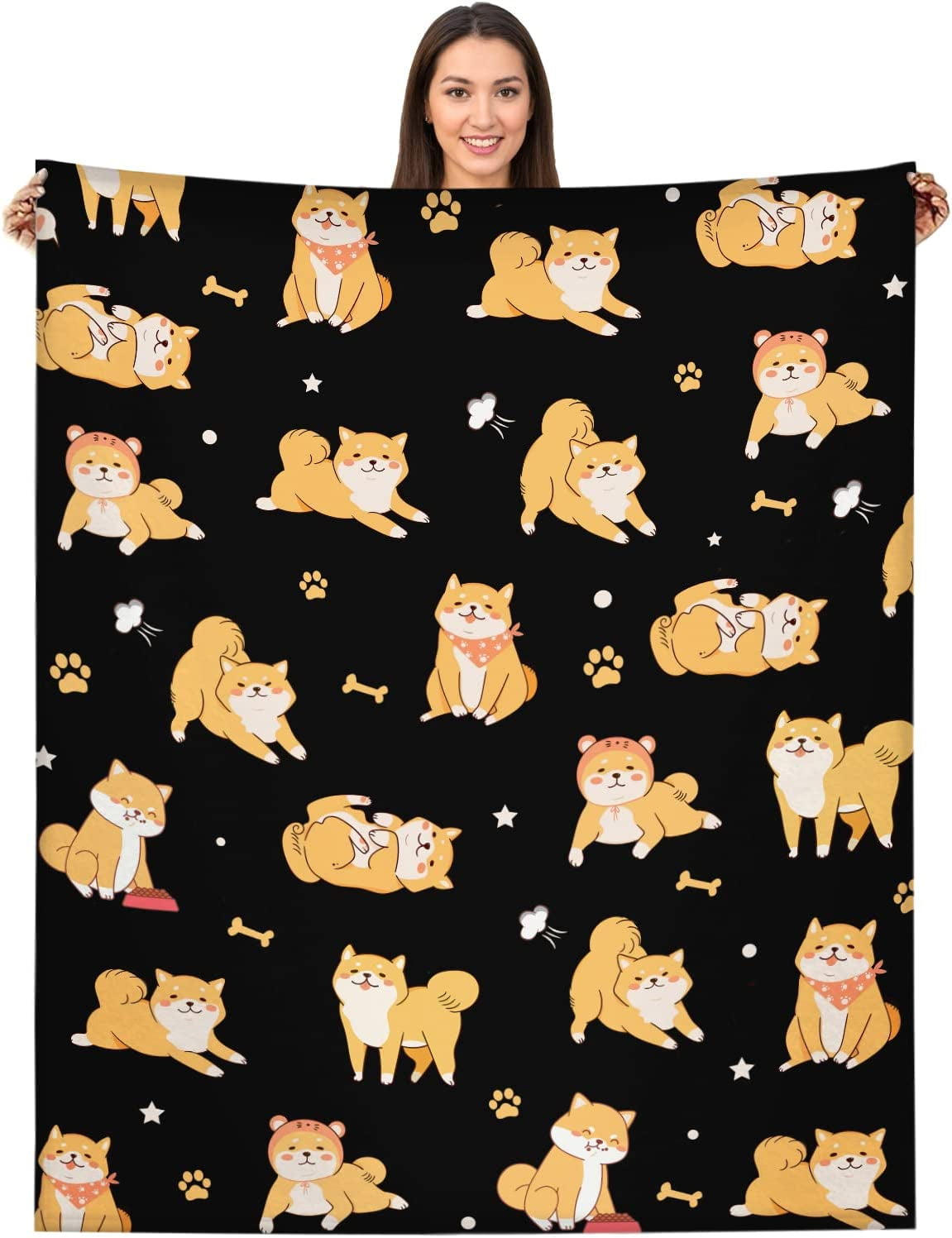 Shiba Throw Blanket Shiba Inu Plush Cute Puppy Blanket Shiba Inu Gifts ...