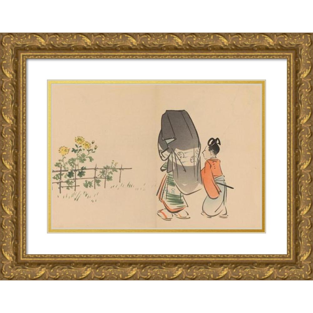 Shibata Zeshin 14x11 Gold Ornate Wood Frame and Double Matted Museum ...