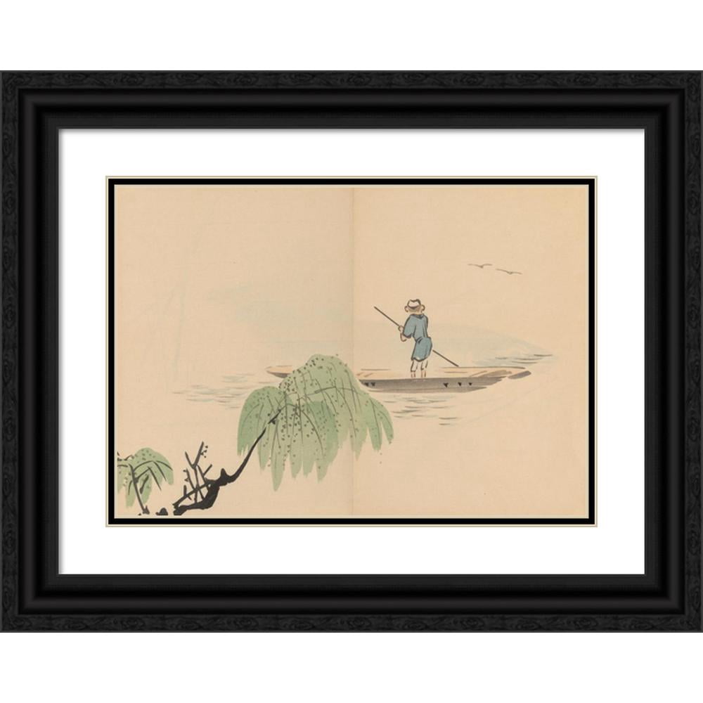 Shibata Zeshin 18x14 Black Ornate Wood Framed Double Matted Museum Art ...