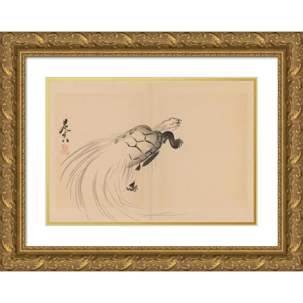 Shibata Zeshin 18x14 Gold Ornate Wood Frame and Double Matted Museum ...