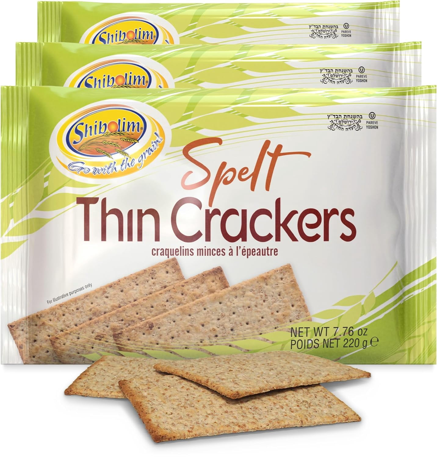Shibolim Spelt Thin Crackers, 7.76oz (3 Pack) | Wholegrain Crackers ...