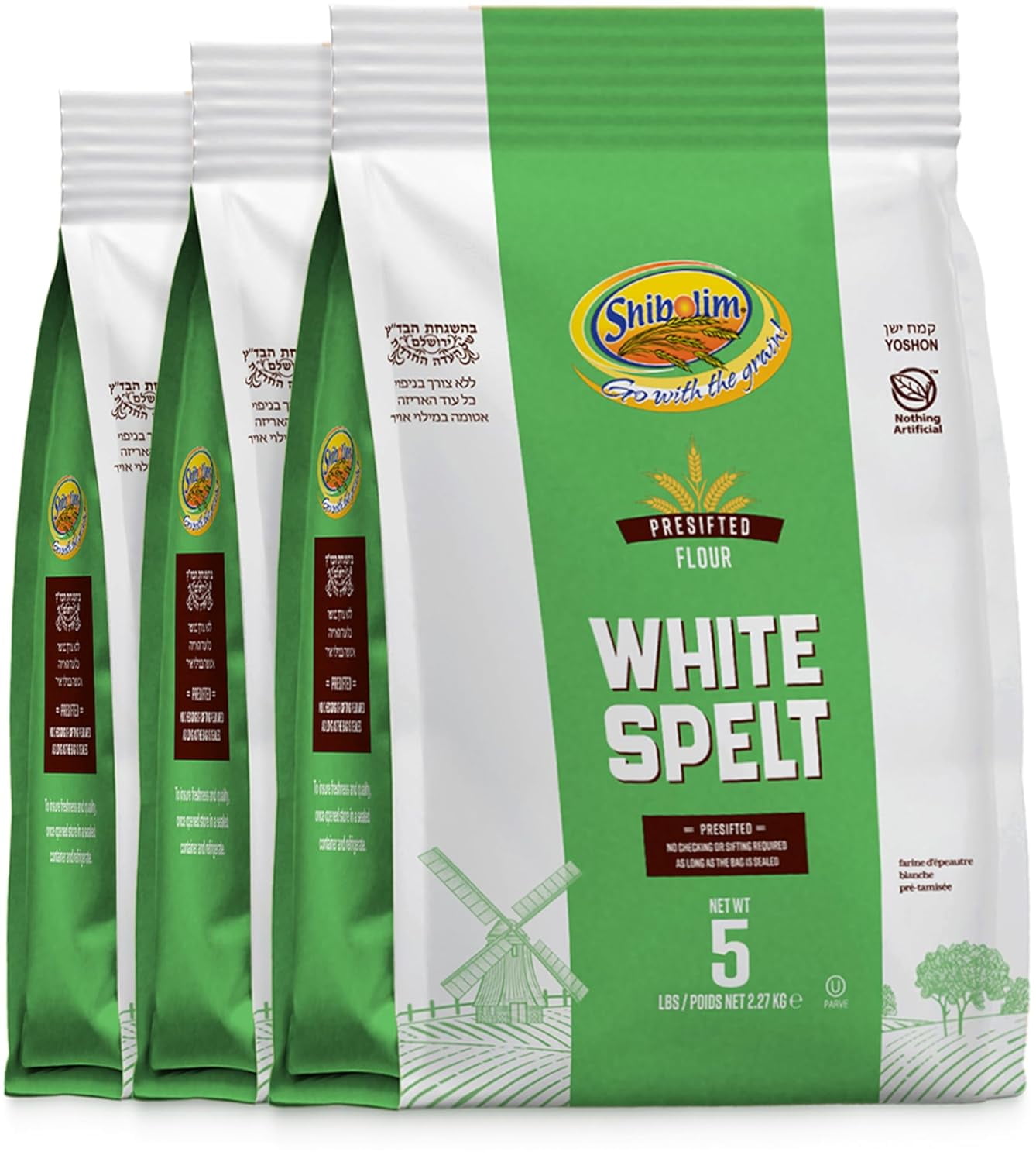 Free Shipping! Shibolim White Spelt Flour 5lb 3 Pack Triple Sifted ...