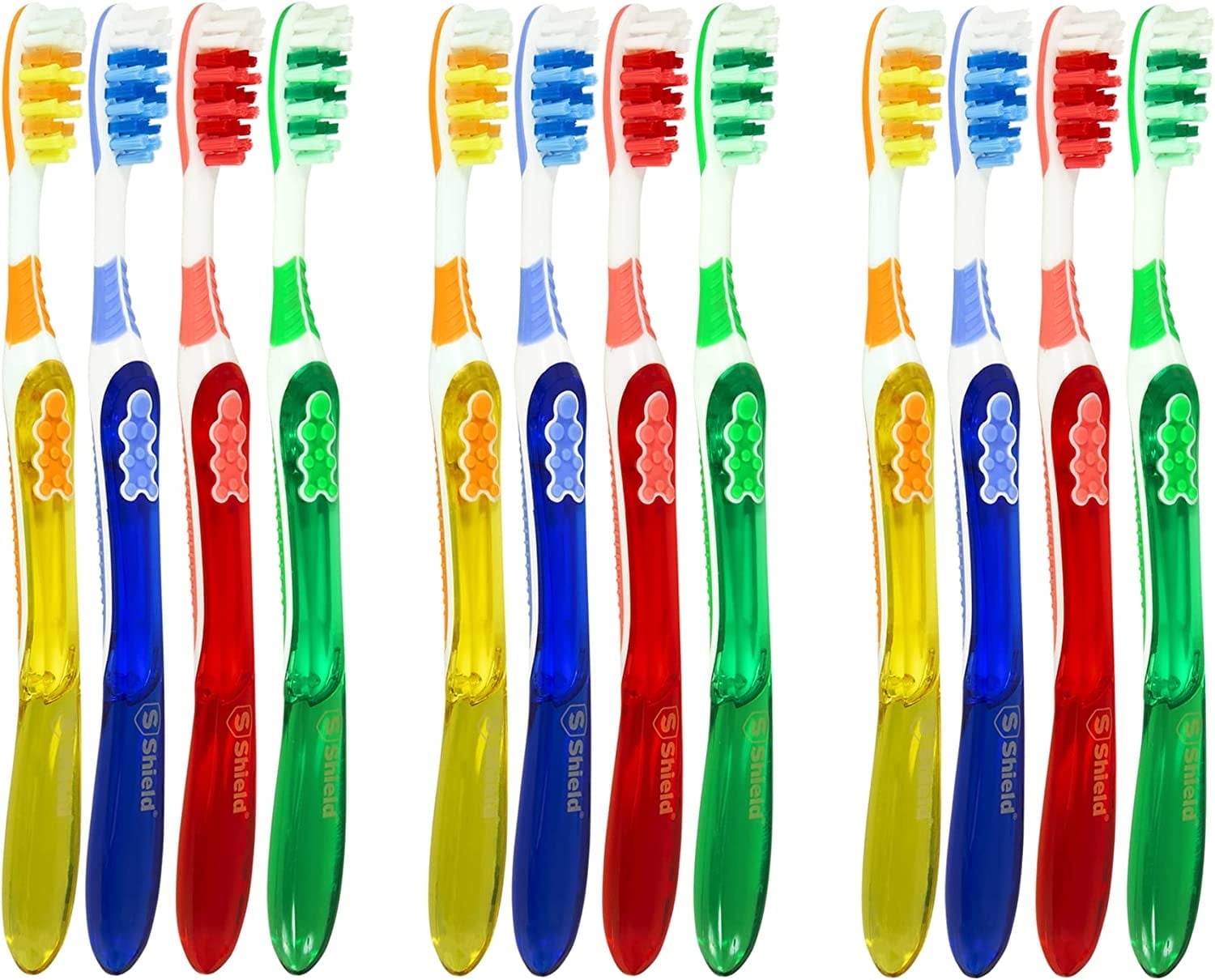 Shield Care Dual Pro Toothbrush with Multi-Level Filaments, Anti-Slip ...