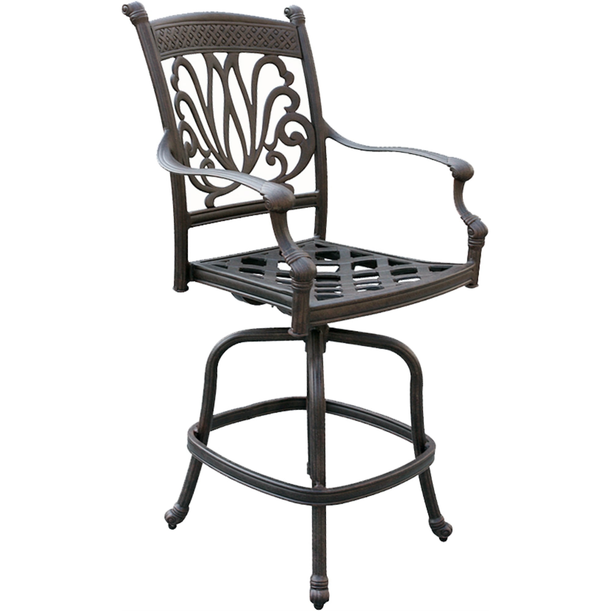 Shield Outdoor Comfort Care Metal Patio Bar Stool in Black (Set of 2 ...