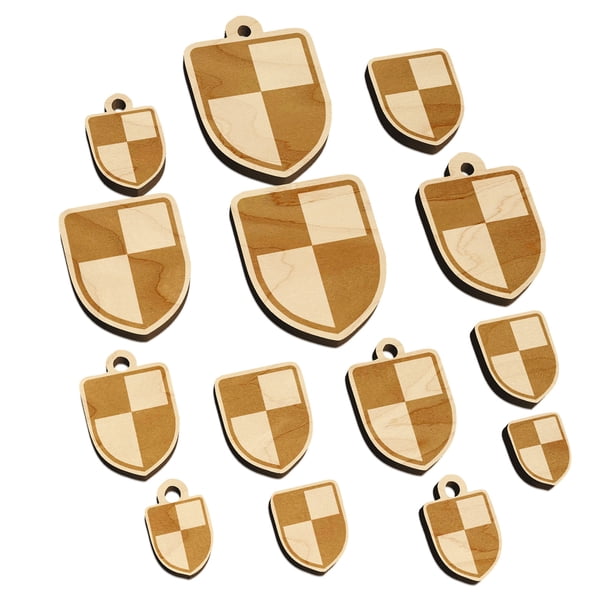 Shield Symbol of Protection Wood Mini Charms Shapes DIY Craft Jewelry ...