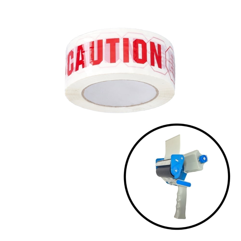 Shield Tape Packing Barricade Tape with Dispenser, 6 Rolls, 2" x 110 ...