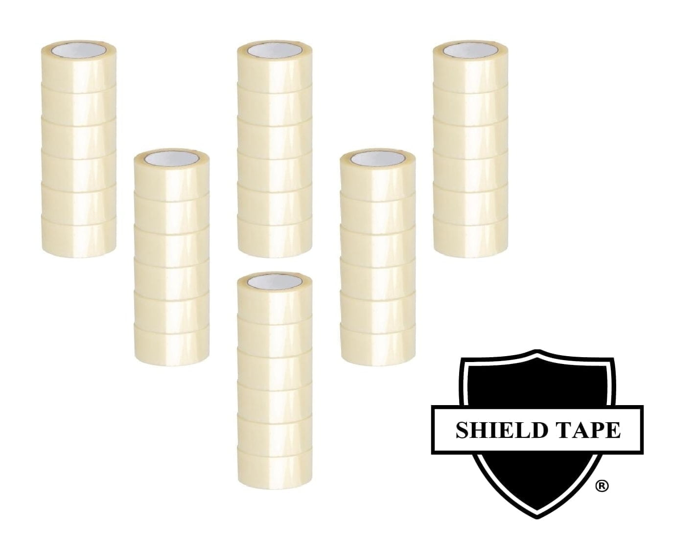Shield Tape Packing Tape, 2 Inch x 55 Yards, 72 Rolls, Clear, 1.75 Mil ...