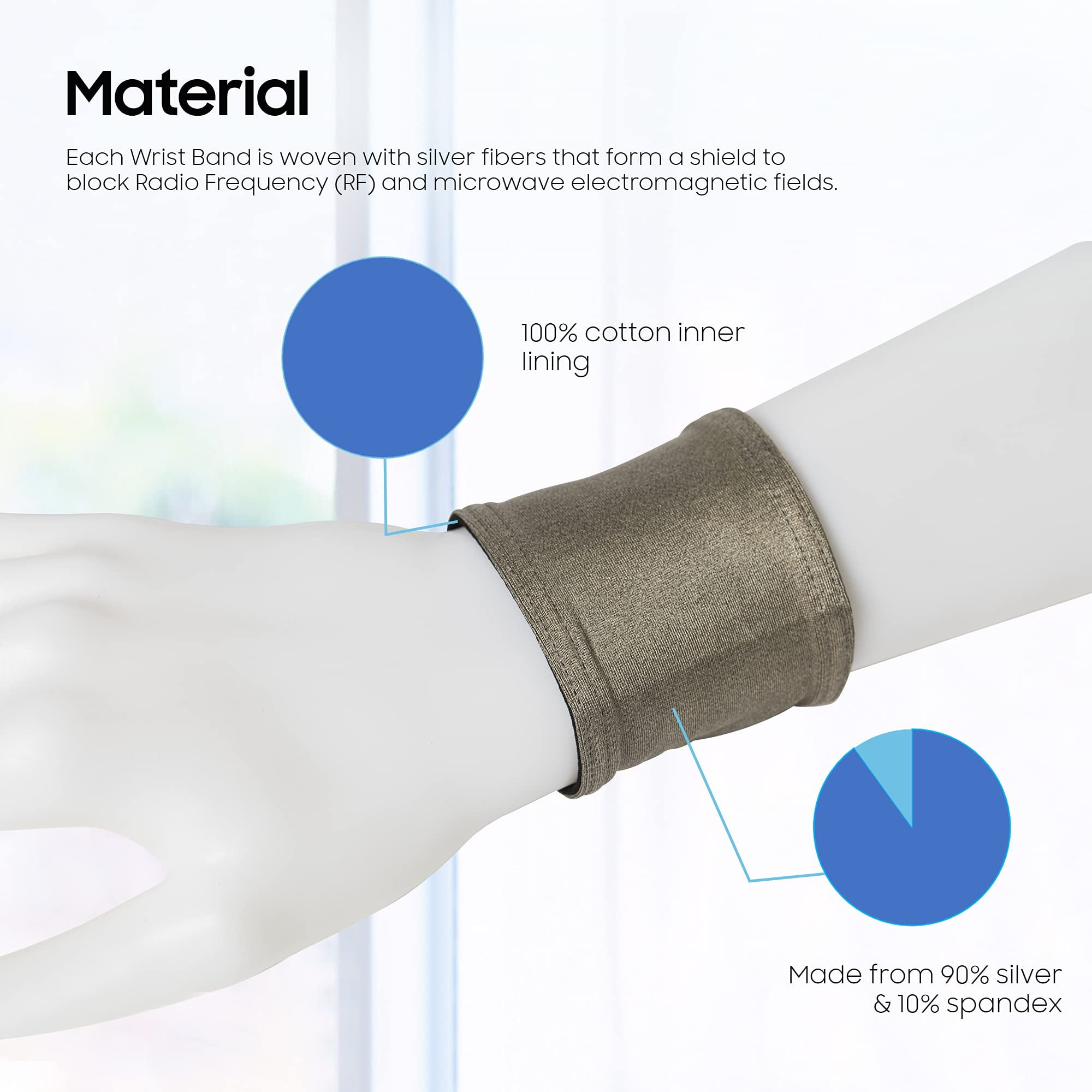 Shield Your Body Silver Fibers Anti-Radiation Watchband, Stainless ...