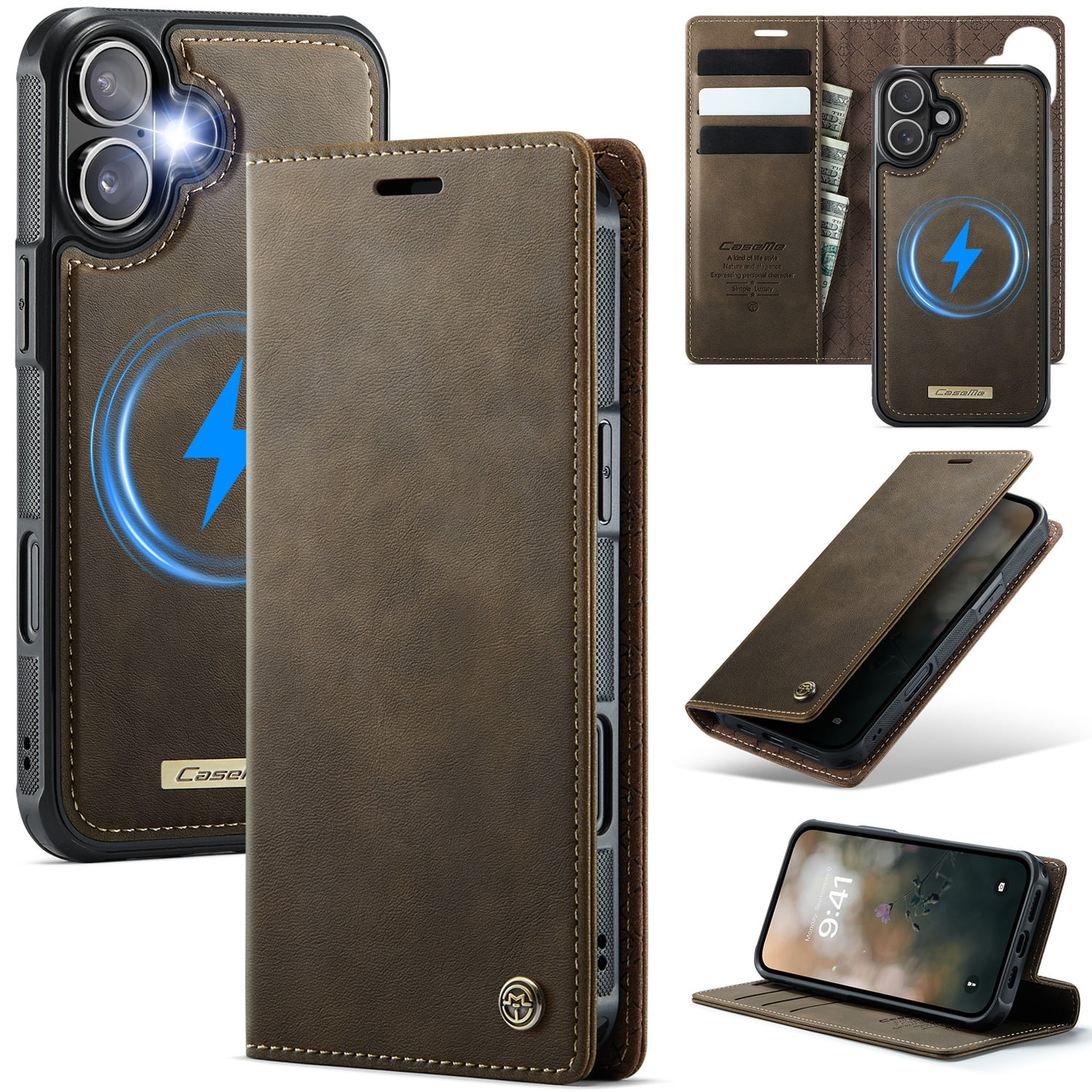 ShieldFlex for iPhone 16 Case Detachable Wallet Case with Card Holder ...