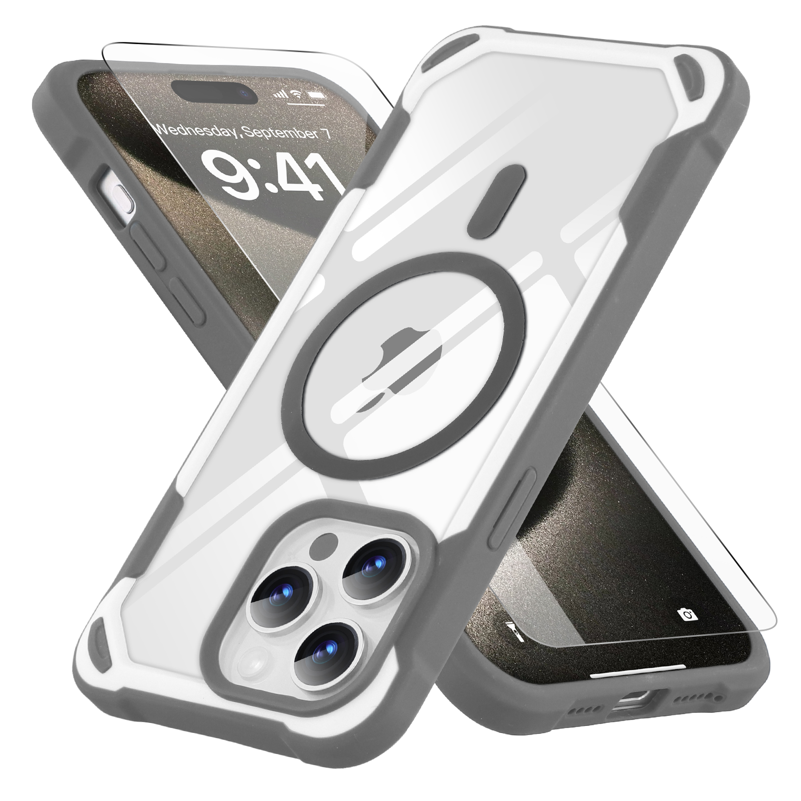 ShieldPlus Magnetic for iPhone 15 Pro Max Case with Screen Protector, Compatible with MagSafe ...