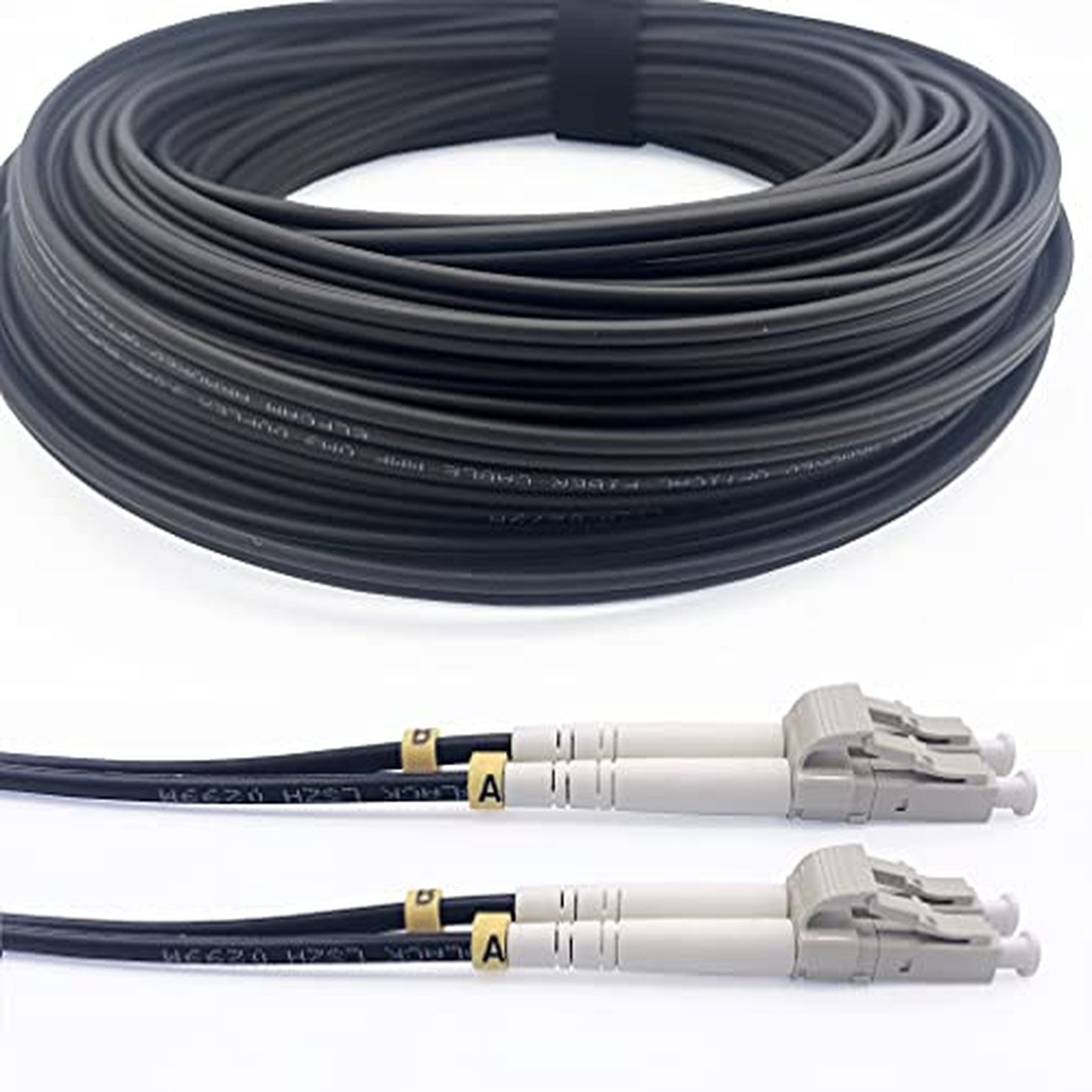 Shielded Armored Fiber Optic Cable 35M LC/UPC OM3 Multimode Duplex ...