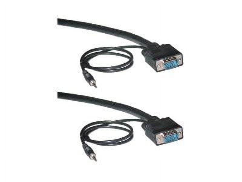 Shielded SVGA Cable with 3.5mm Audio, Black, HD15 Male, Coaxial ...