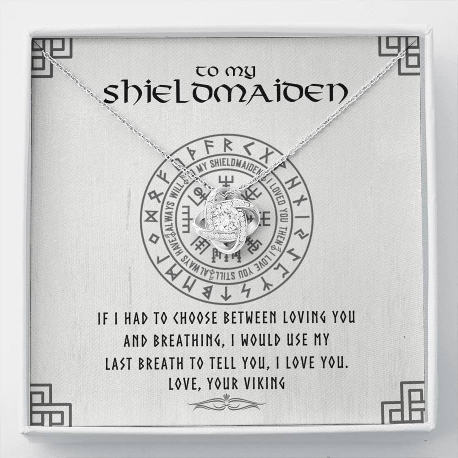 Shieldmaiden Jewelry Nordic Necklace Pendant with Meaningful Message ...