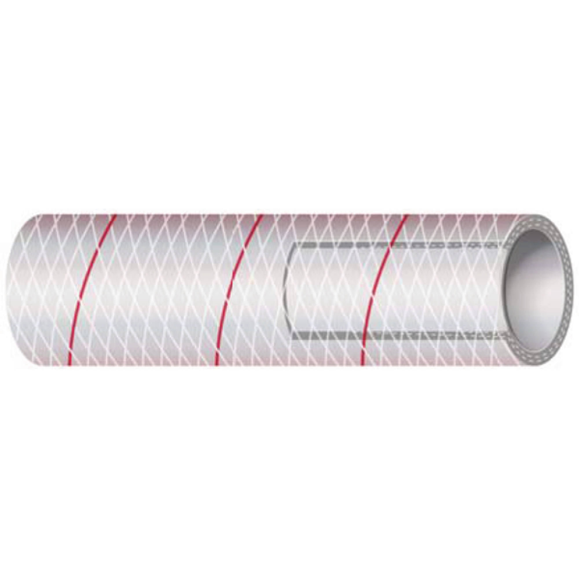 Shields Marine Hose Clear Reinforced Series 162 PVC Tubing with Red ...