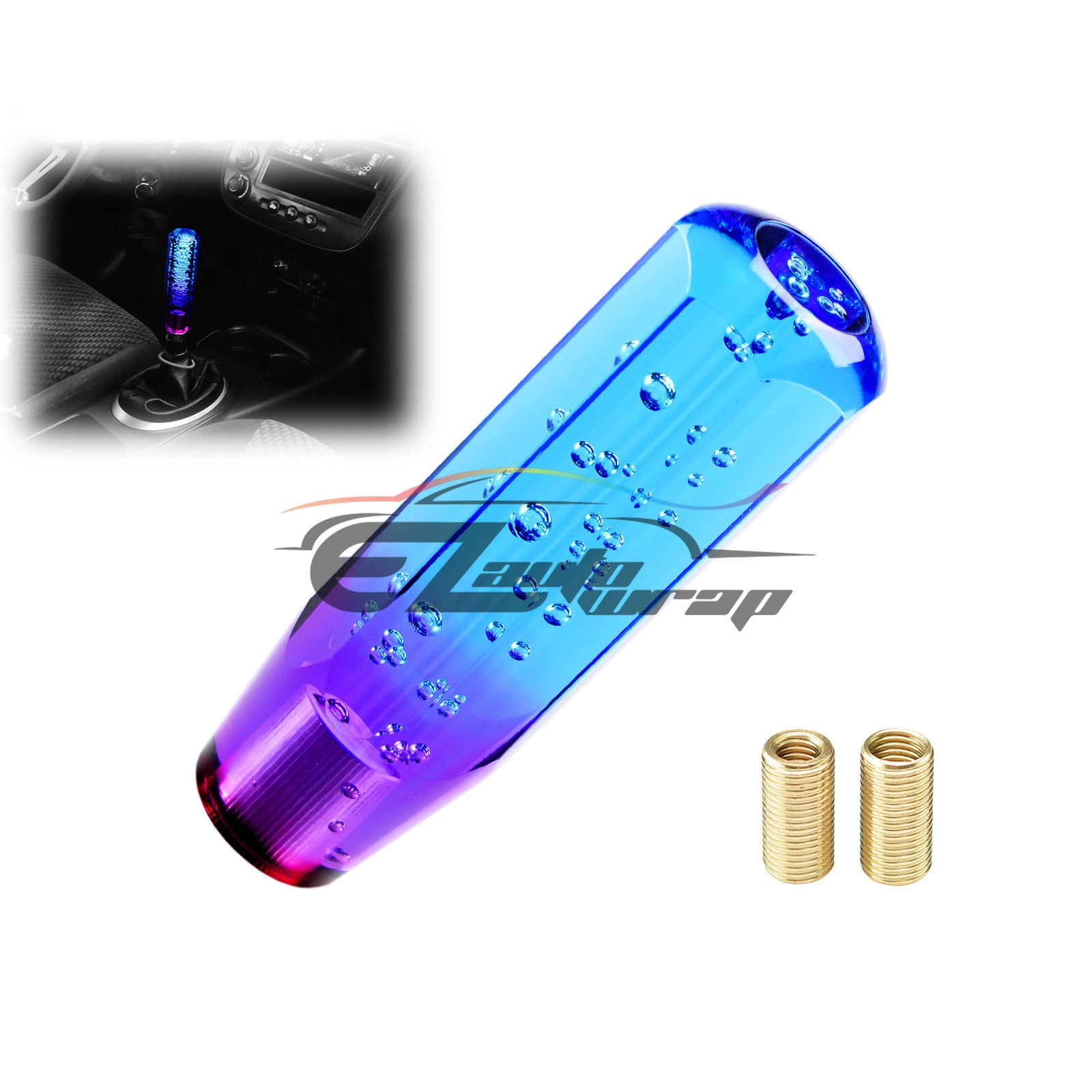 Shift Knob Stick Crystal Transparent Bubble Purple Blue Throw Gear ...