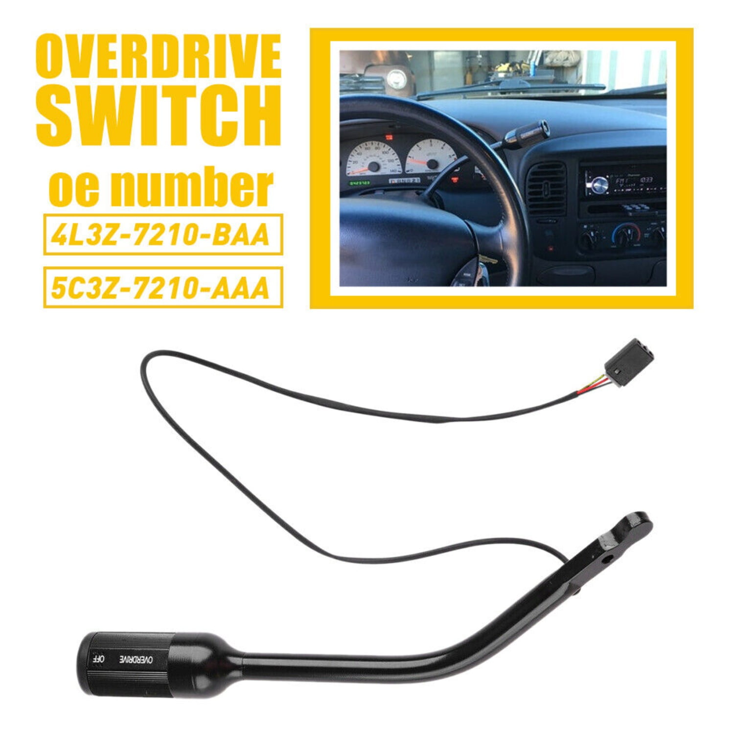 Shift Lever Arm with Overdrive Switch Compatible with Ford F150 F250 ...