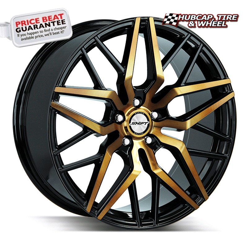 Shift Spring 18X8 Black Machined Bronze Custom Wheel- 5x114.3 Bolt ...