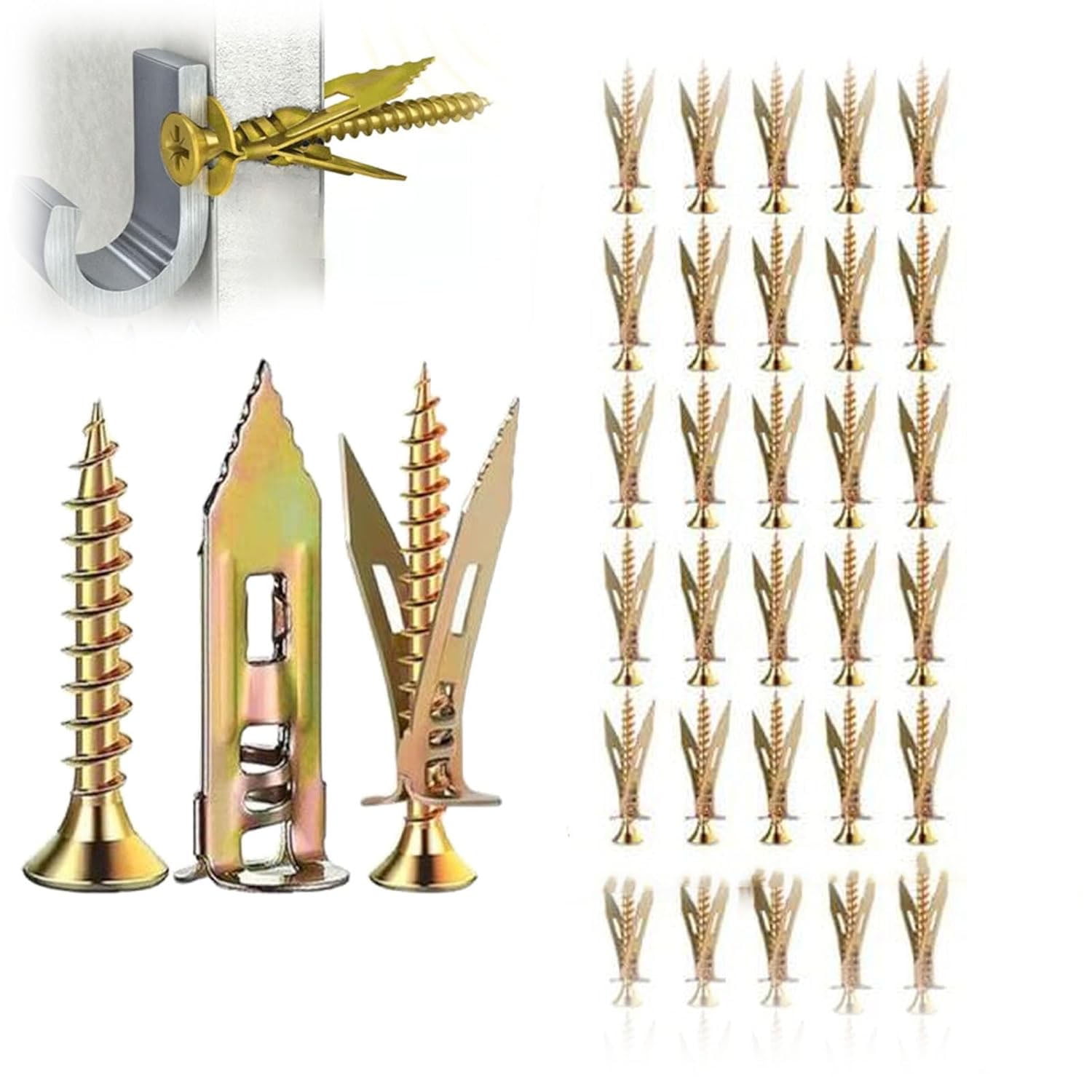 Shiftalter Self Drilling Drywall Anchors with Screws Kit,Expansion ...