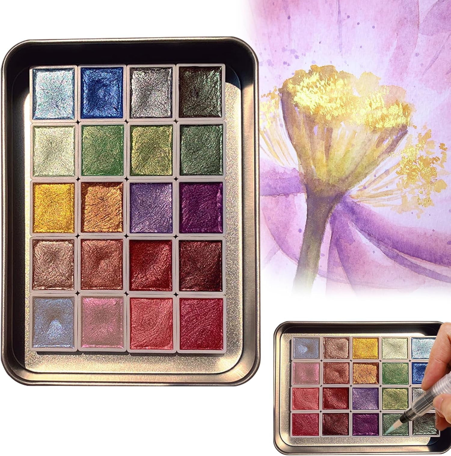 Shifting Watercolor Painting Set With 20 Colors - Color Shifting Water ...