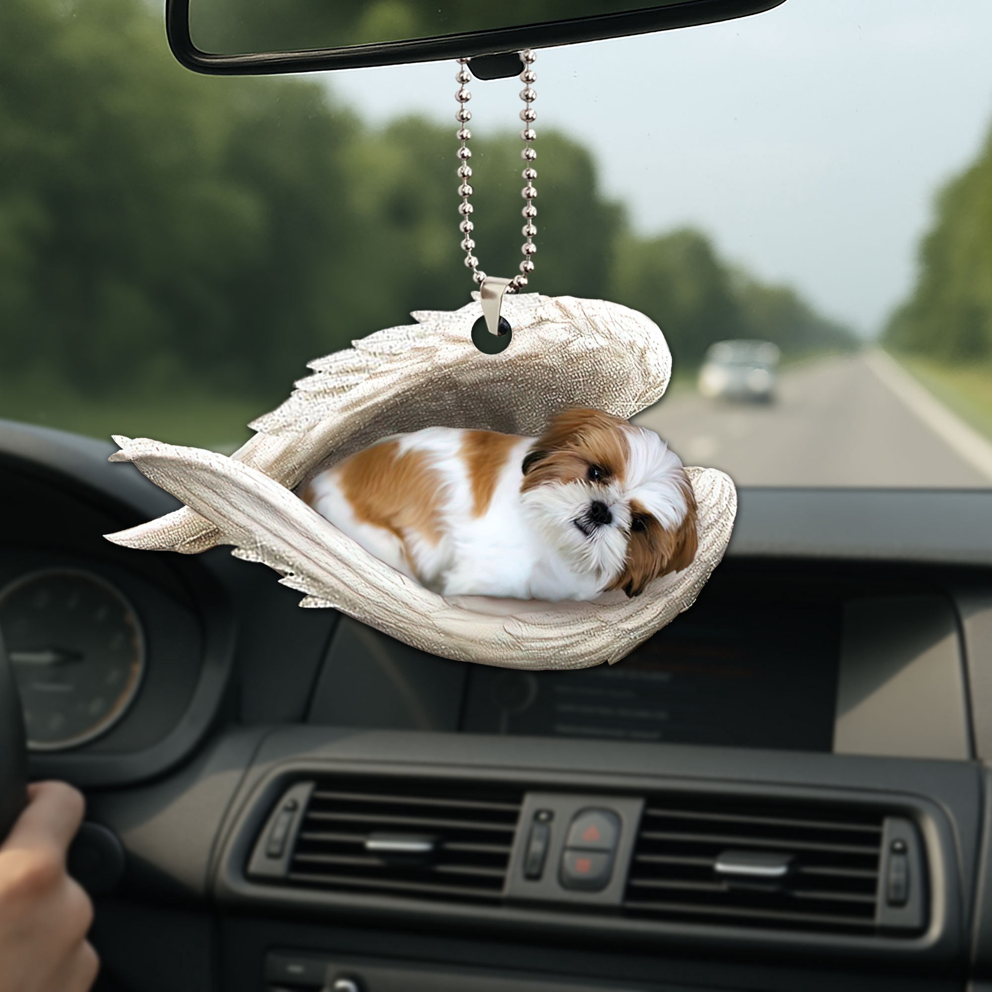 Shih Tzu Angel Car Ornament – Gold & White Dog Memorial Gift & Xmas ...