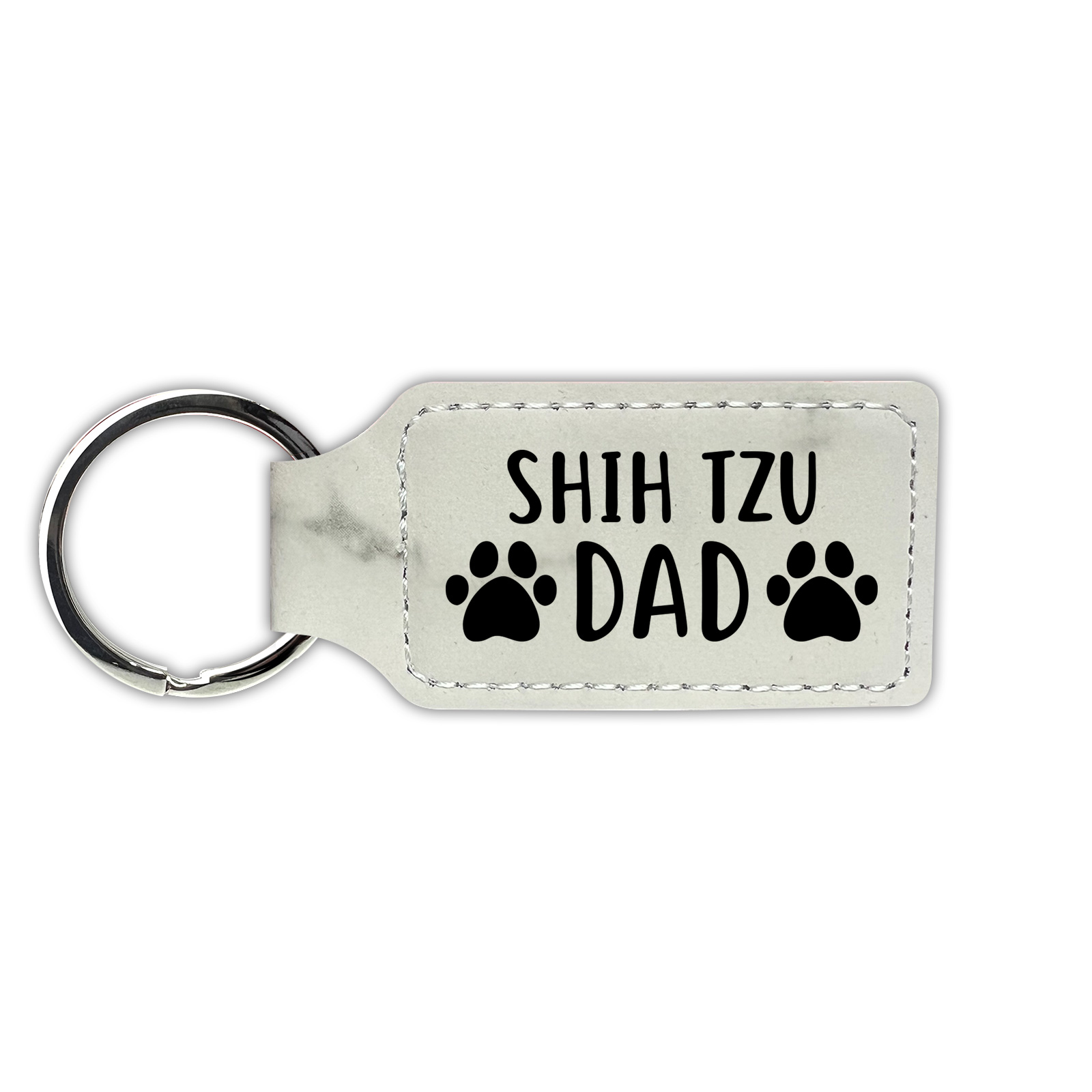 Shih Tzu Dad Keychain Leatherette Rectangle - Laser Engraved - Many ...