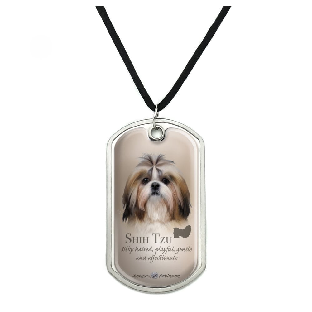 Shih Tzu Dog Breed Military Dog Tag Pendant Necklace with Cord ...