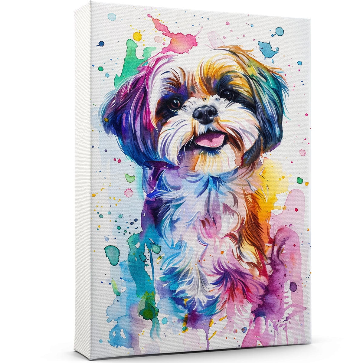 Shih Tzu Dog Canvas Wall Art Prints,Watercolor Dog Art Canvas Painting ...