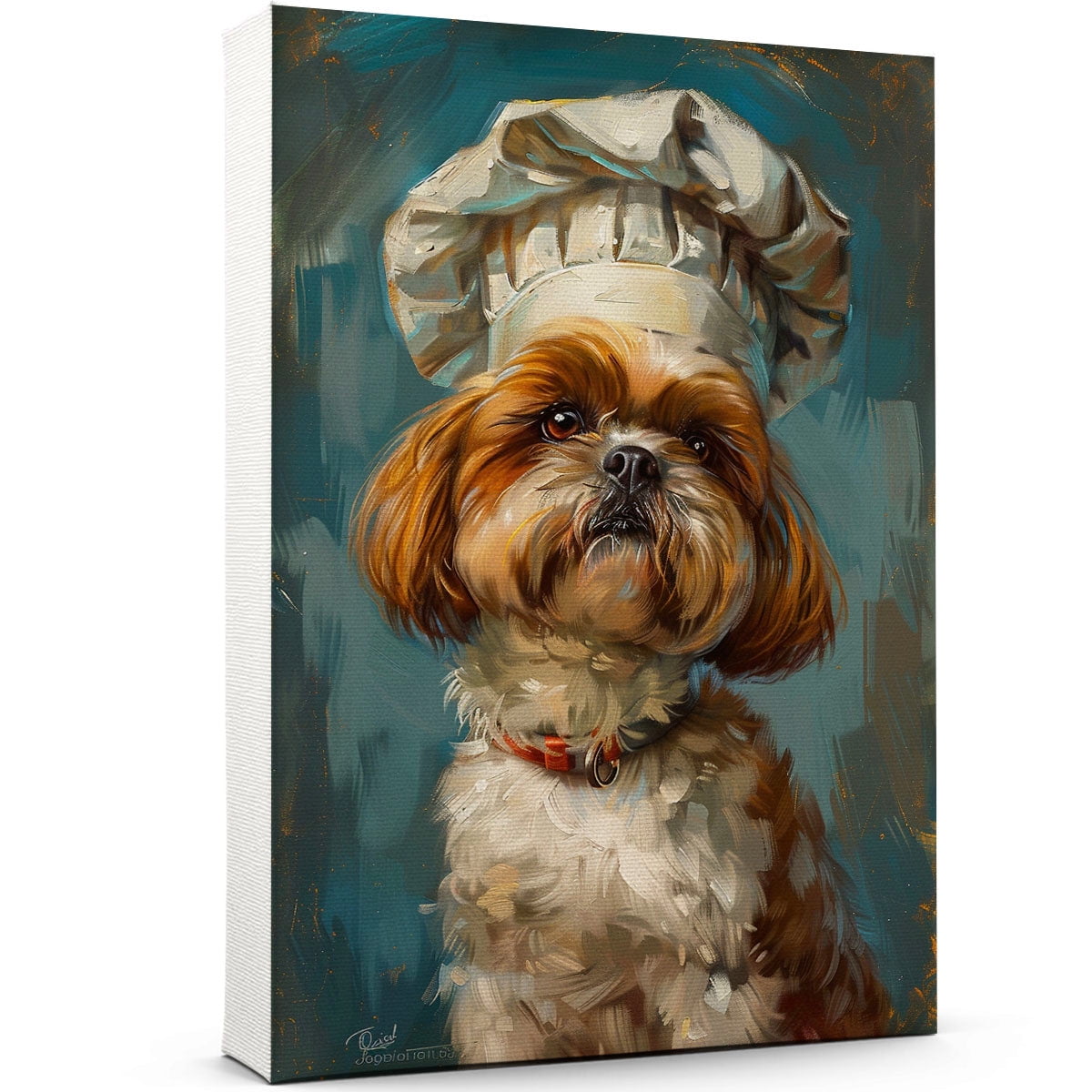 Shih Tzu Dog Chef Poster, Shih Tzu Dog Cooking Food Canvas Print for ...