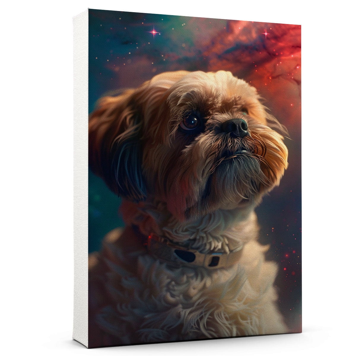 Shih Tzu Dog Space Painting Poster Unframe, Shih Tzu Dog Canvas Frame ...