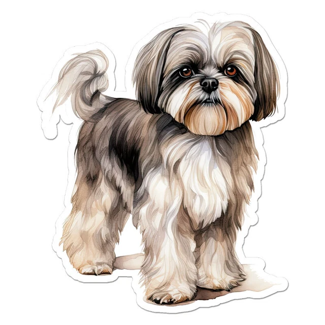 Shih Tzu Dog Sticker Indoor Outdoor Phone Decal Water Bottle Stickers ...