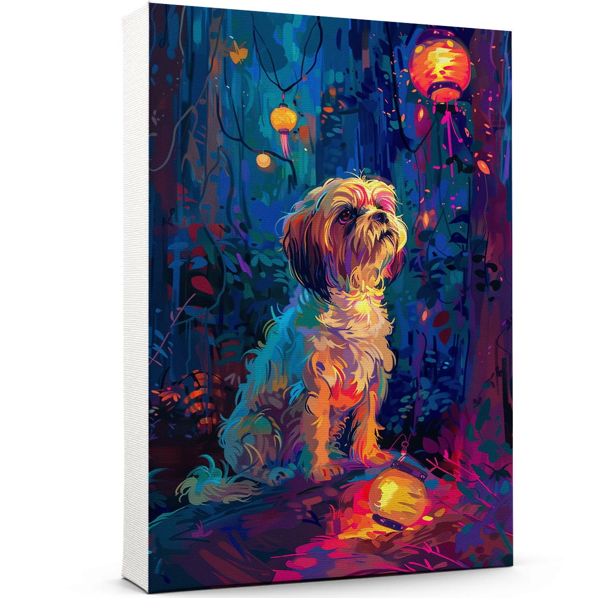 Shih Tzu Dog Watercolor Art Poster - Shih Tzu Dog Canvas Wall Art For ...