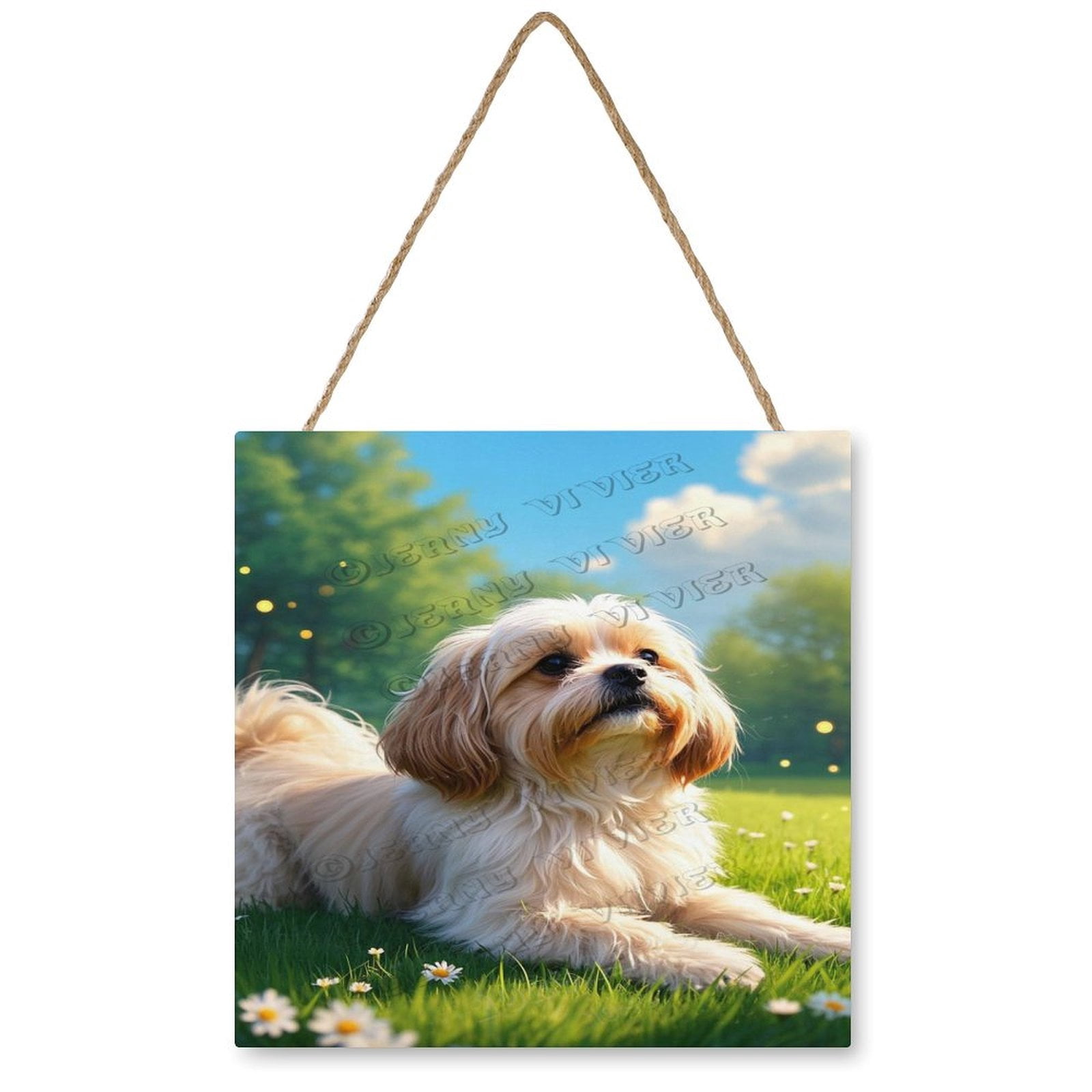 Shih Tzu Dog Welcome Sign - 12x12 Inch Wooden Hanging Plaque for Home ...