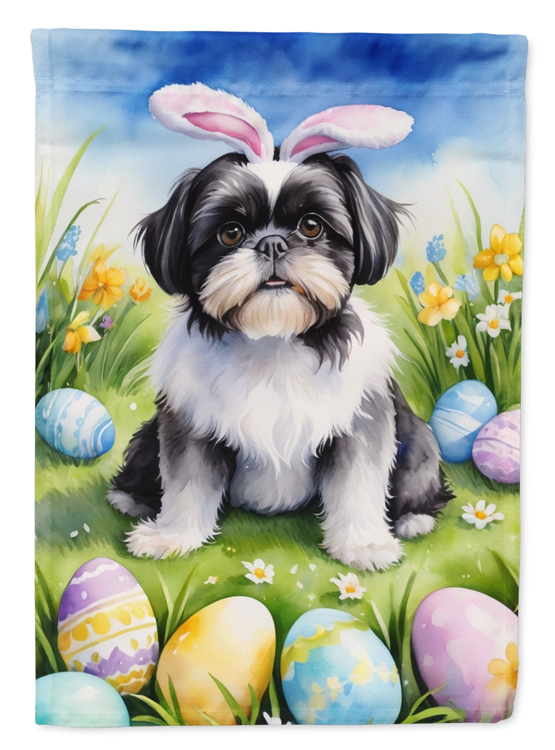 Shih Tzu Easter Egg Hunt Garden Flag 11.25 in x 15.5 in - Walmart ...