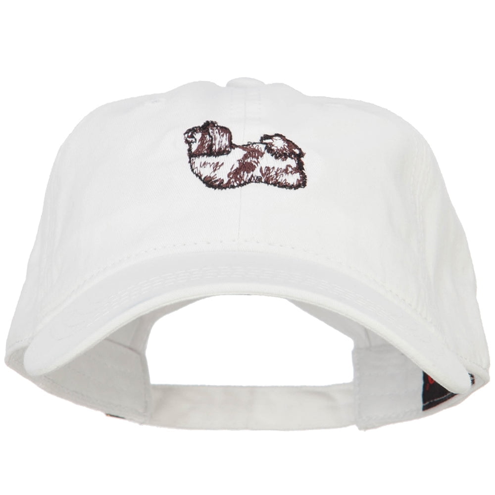 Shih Tzu Embroidered Washed Cotton Twill Cap - White OSFM - Walmart.com