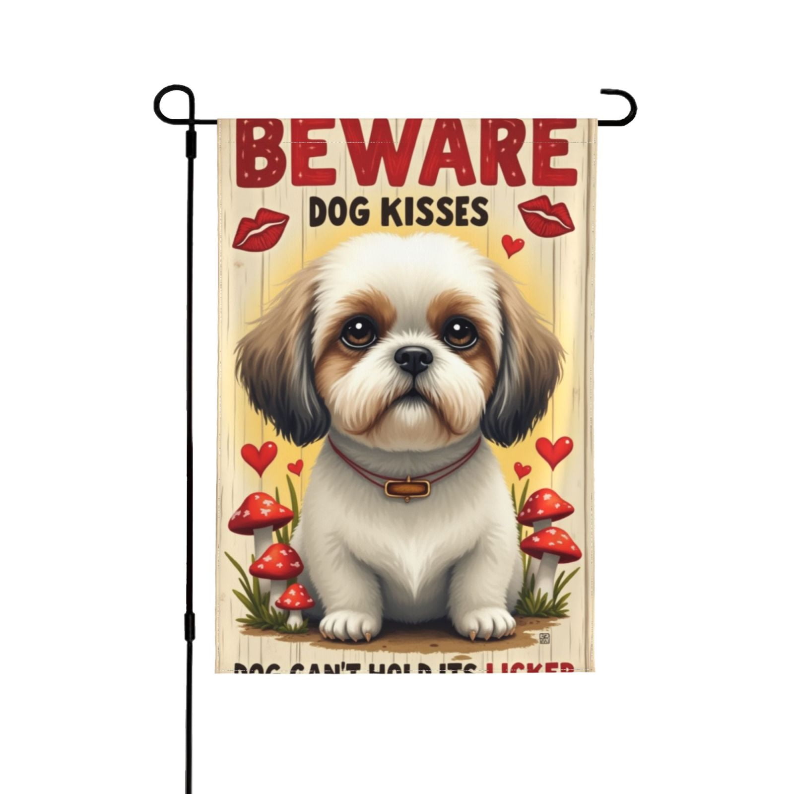 Shih Tzu Funny Flags Dog Garden Flags 12X18 Double Sided, Beware Of Dog ...