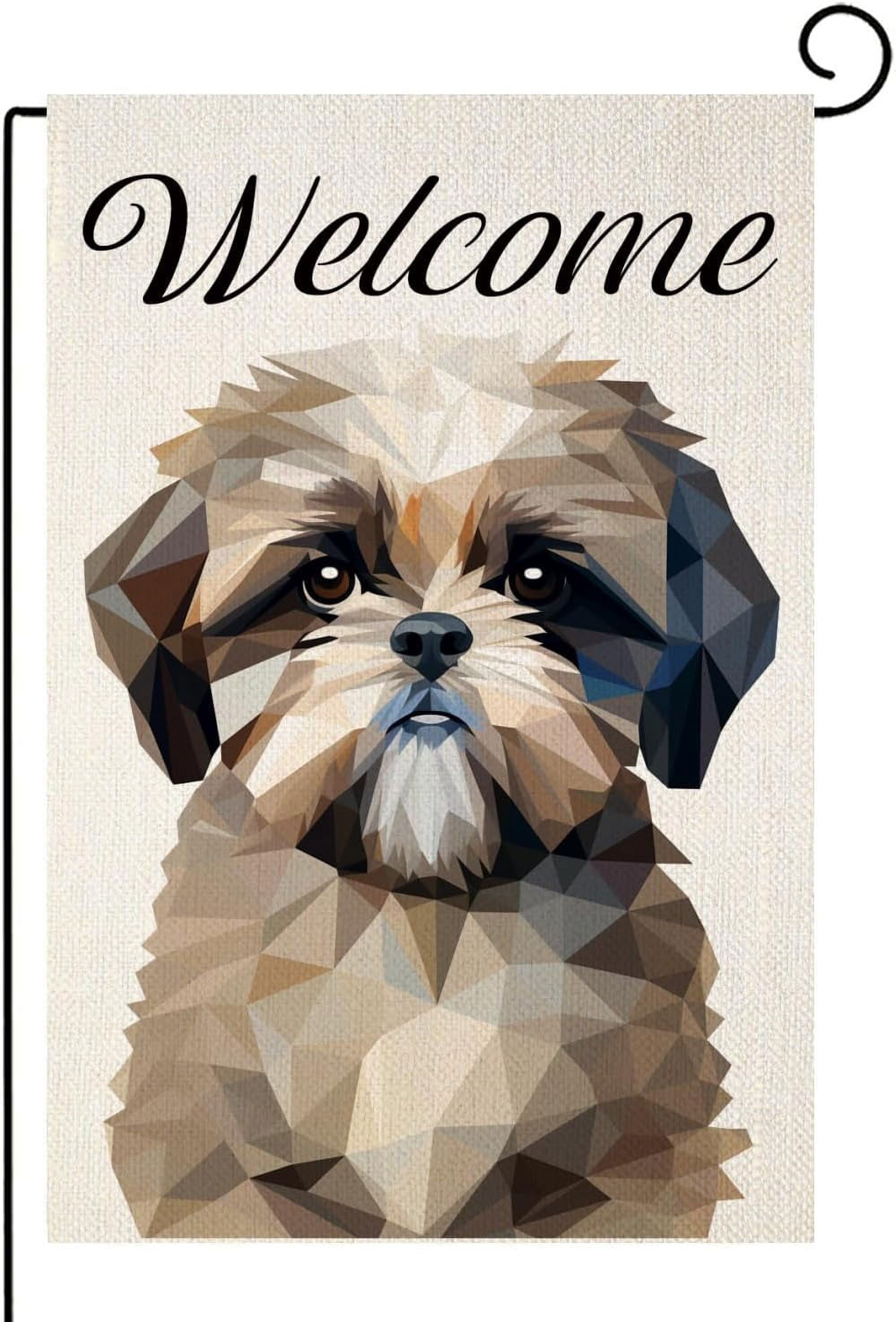 Shih Tzu Garden Flag Summer Flag Spring Autumn Welcome Yard Flag Dog ...