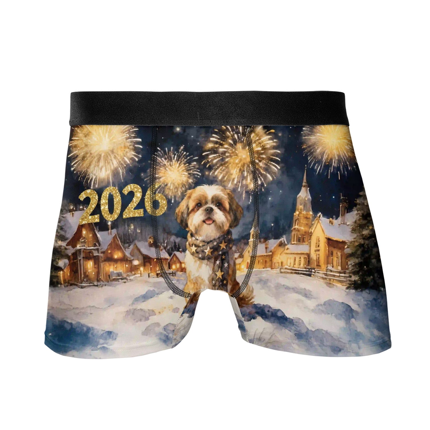 Shih Tzu Happy New Year 2026 with Fireworks on New Year's Eve All Over ...