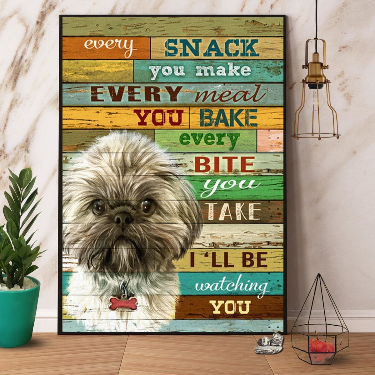 Shih Tzu I'Ll Be Watching You Satin Poster Wall Art Decor 11 x 17 Inch ...