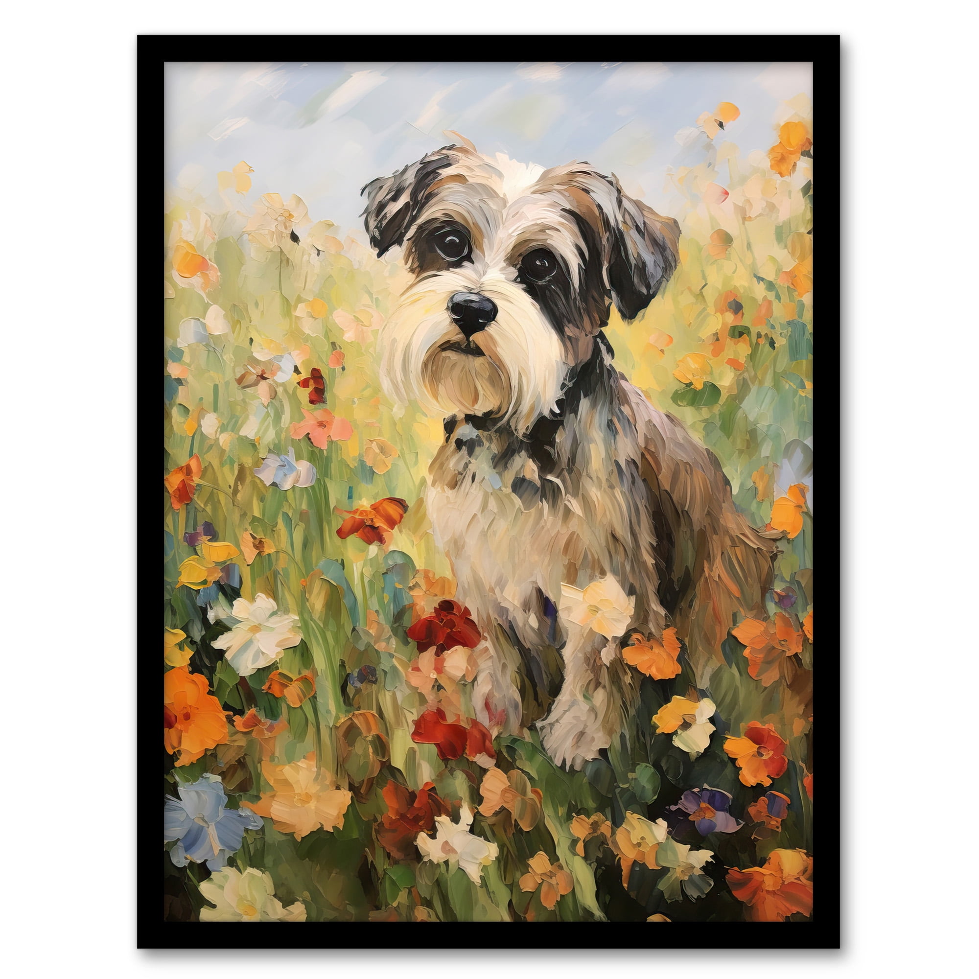 Shih Tzu In Wildflower Field Claude Monet Style Dog Oil Painting ...