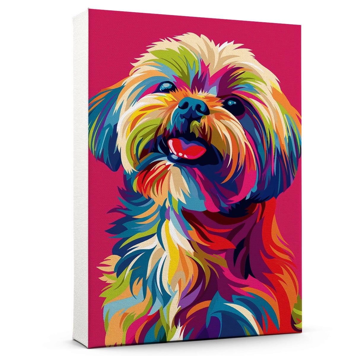Shih Tzu Poster Wall Art - Colorful Dog Canvas Wall Art For Living Room ...