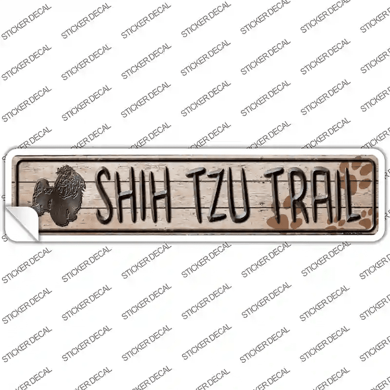 Shih Tzu Trail Novelty Narrow Sticker Decal Medium - Walmart.com