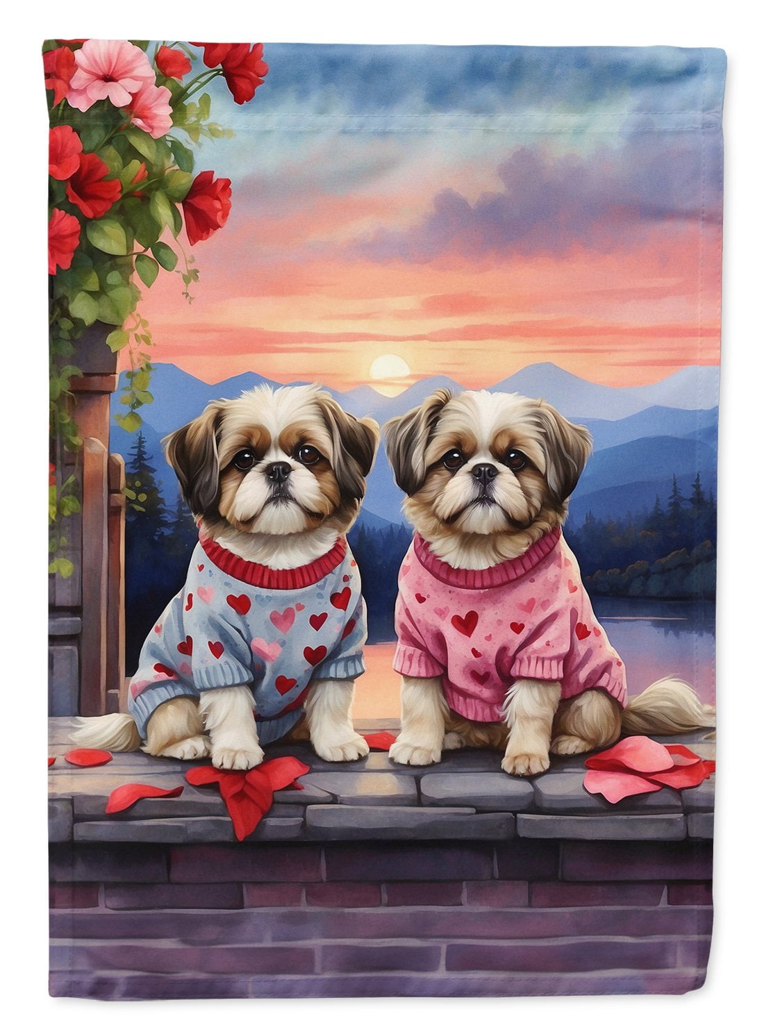 Shih Tzu Two Hearts House Flag - Walmart.com