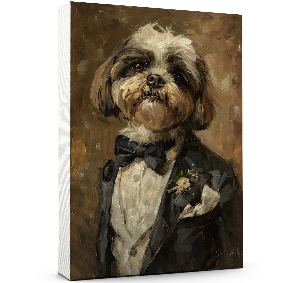 Shih Tzu Wall Art Abstract Dog Posters - Shih Tzu Dog Canvas Wall Art ...