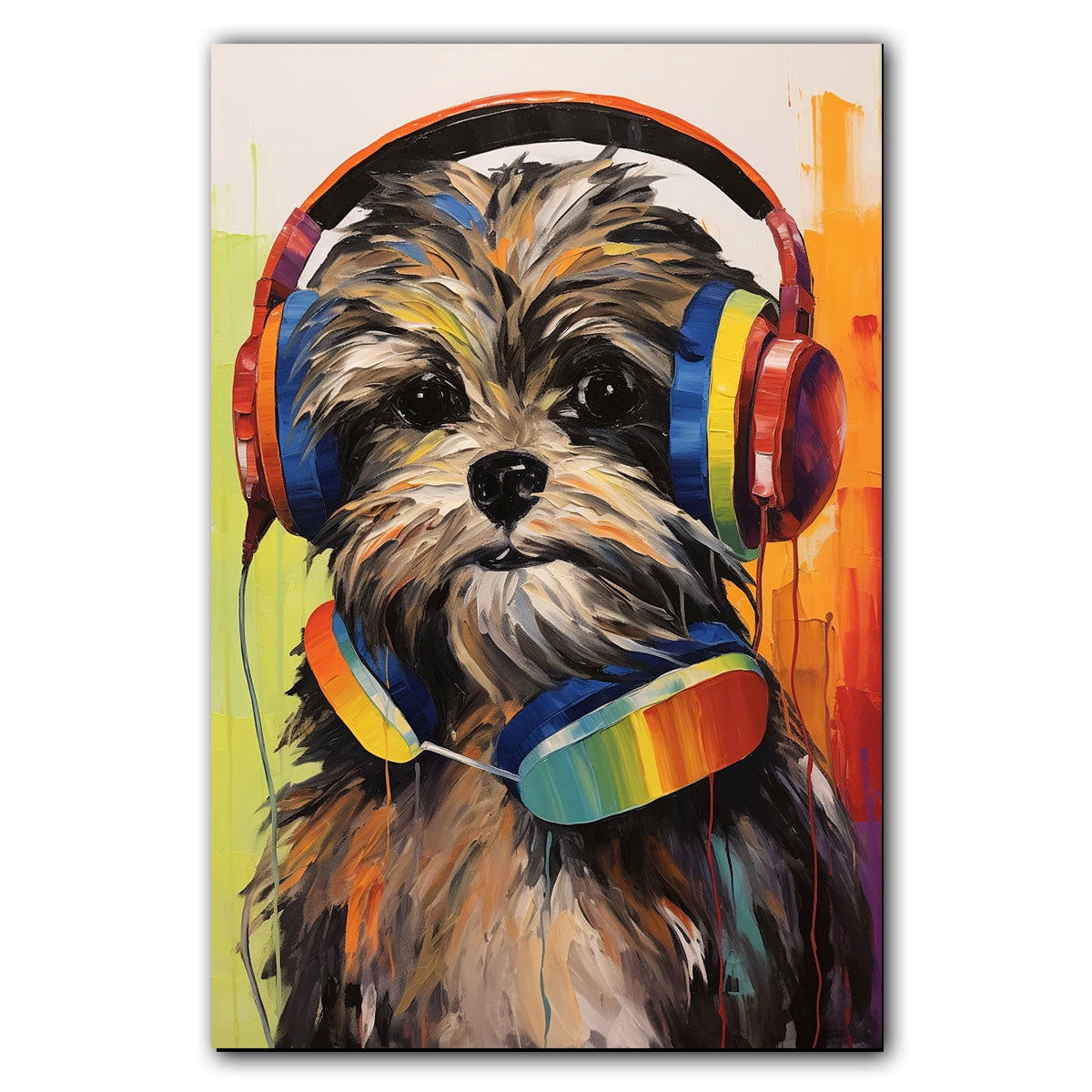 Shih Tzu Wall Art - Funny Dog Canvas Canvas for Kids' Room 11x17inch ...