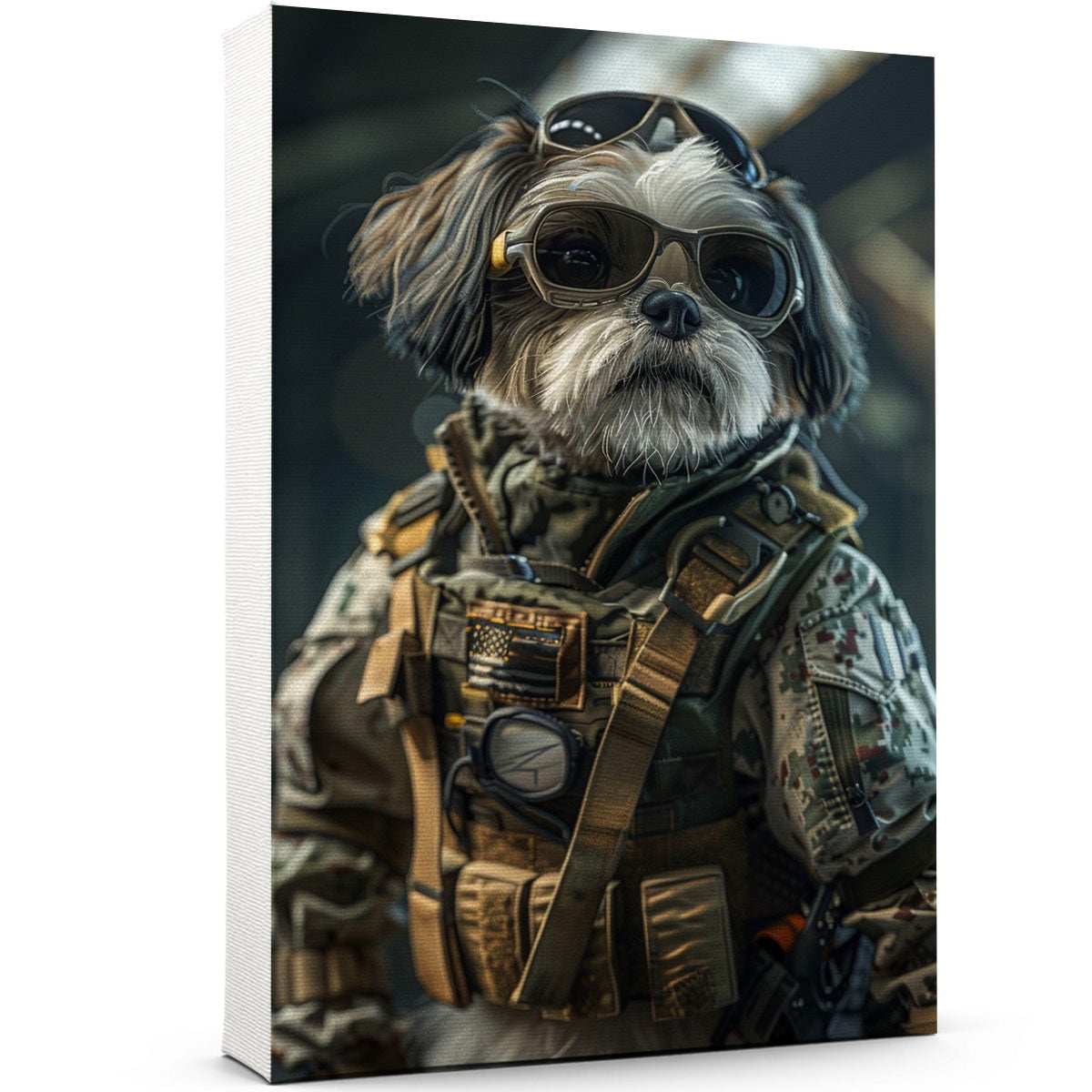 Shih Tzu Wall Art Soilder Dog Posters - Shih Tzu Dog Canvas Wall Art ...