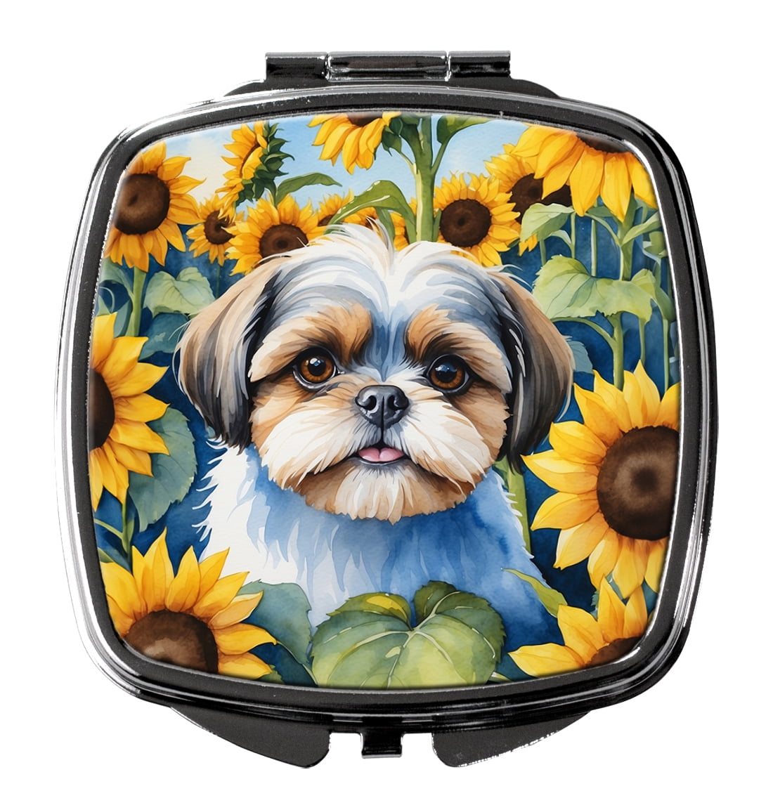 Shih Tzu in Sunflowers Compact Mirror 2.75 in x 3 in - Walmart.com