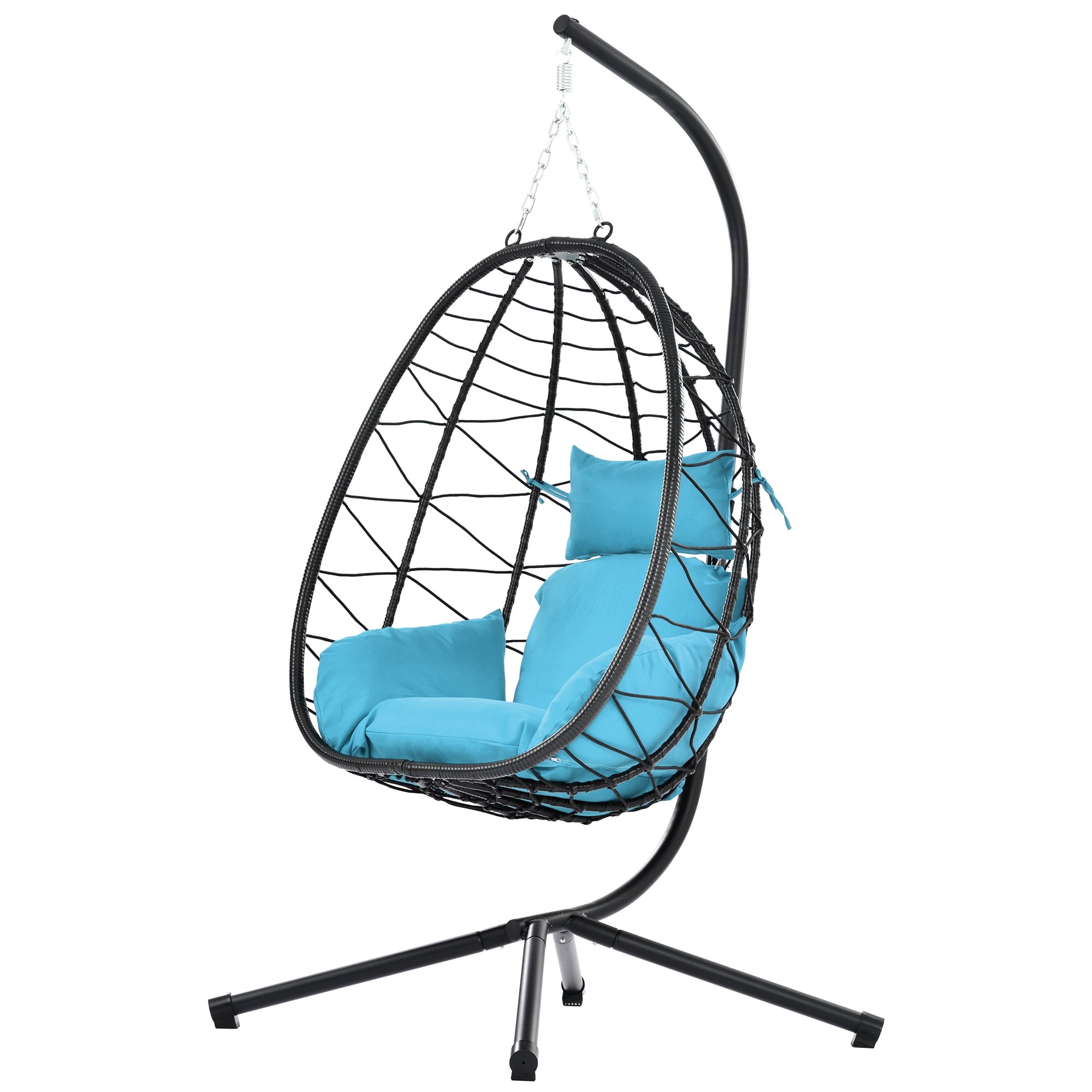 Shihatsusr Egg Chair with Stand Indoor Outdoor Swing Chair Patio Wicker ...