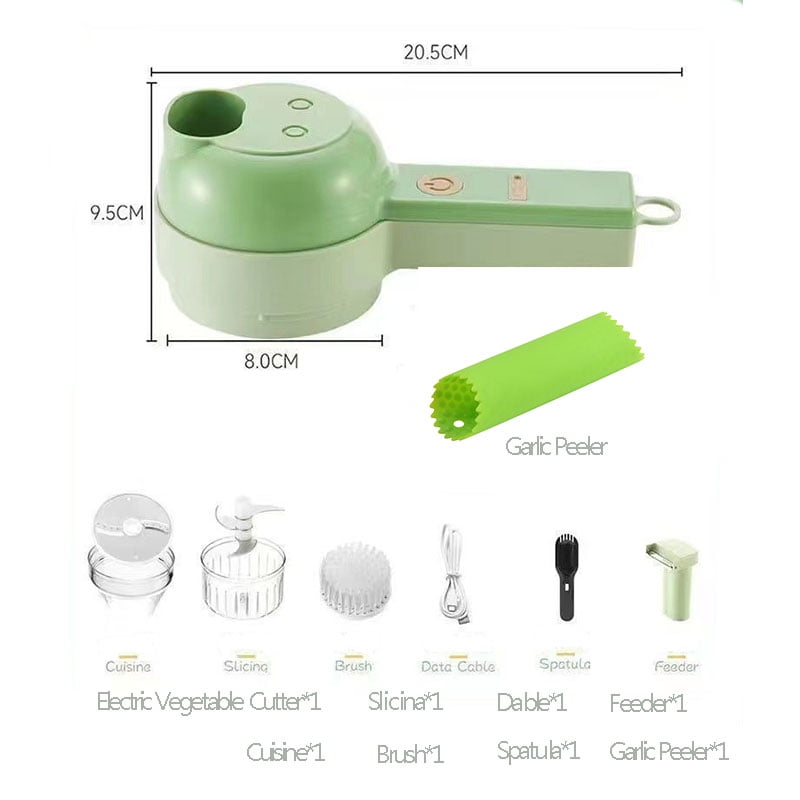 Shijinpojj 4 In 1 Vegetable Cutter Multifunctional Handheld Electric ...
