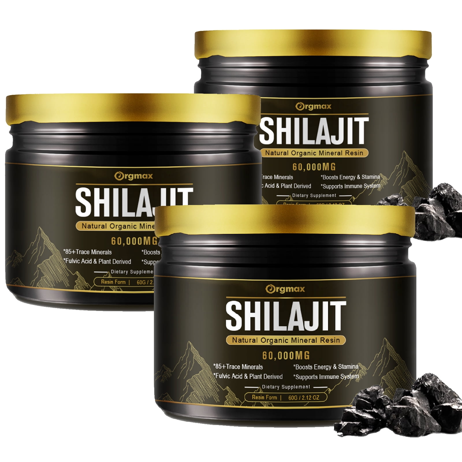 Shilajit Resin Supplement 600mg, Pure Himalayan Shilajit Resin High ...