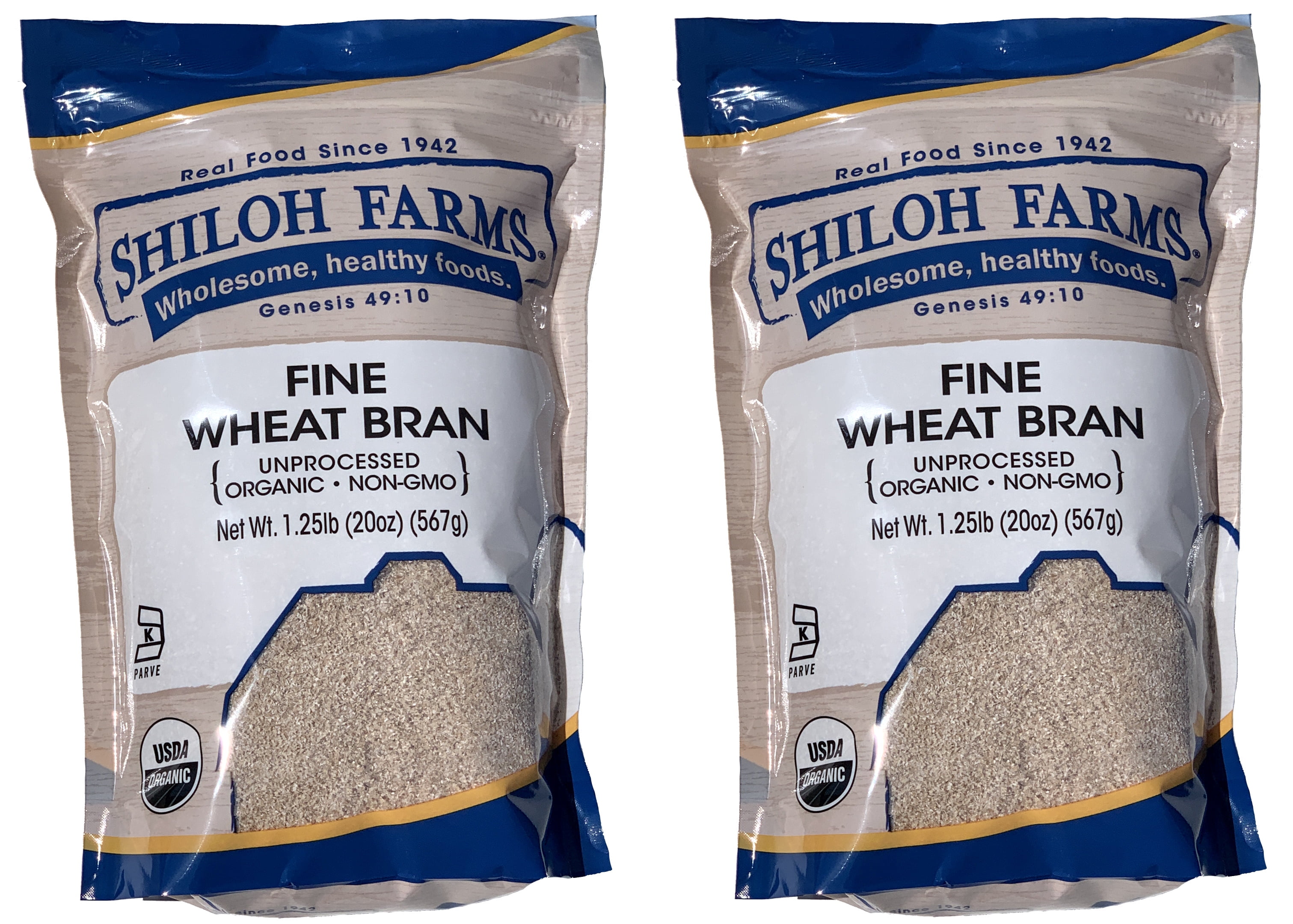 Shiloh Farms Organic Fine Wheat Bran - 20 oz. Bag (Pack of 2) - An Easy ...